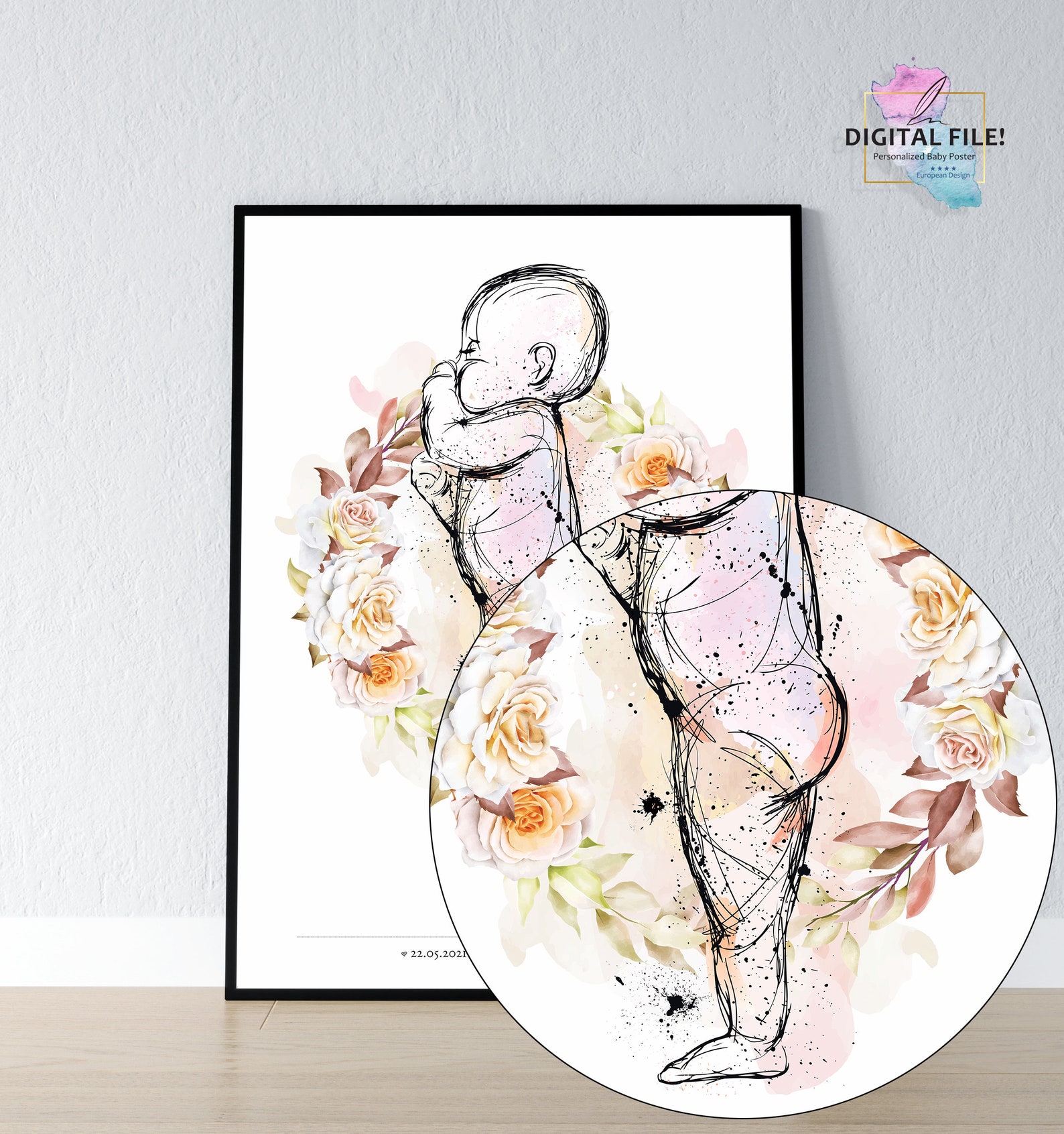 Birth Poster in Scale 1:1 | Personalized Baby Poster, DIGITAL FILE! - Etsy