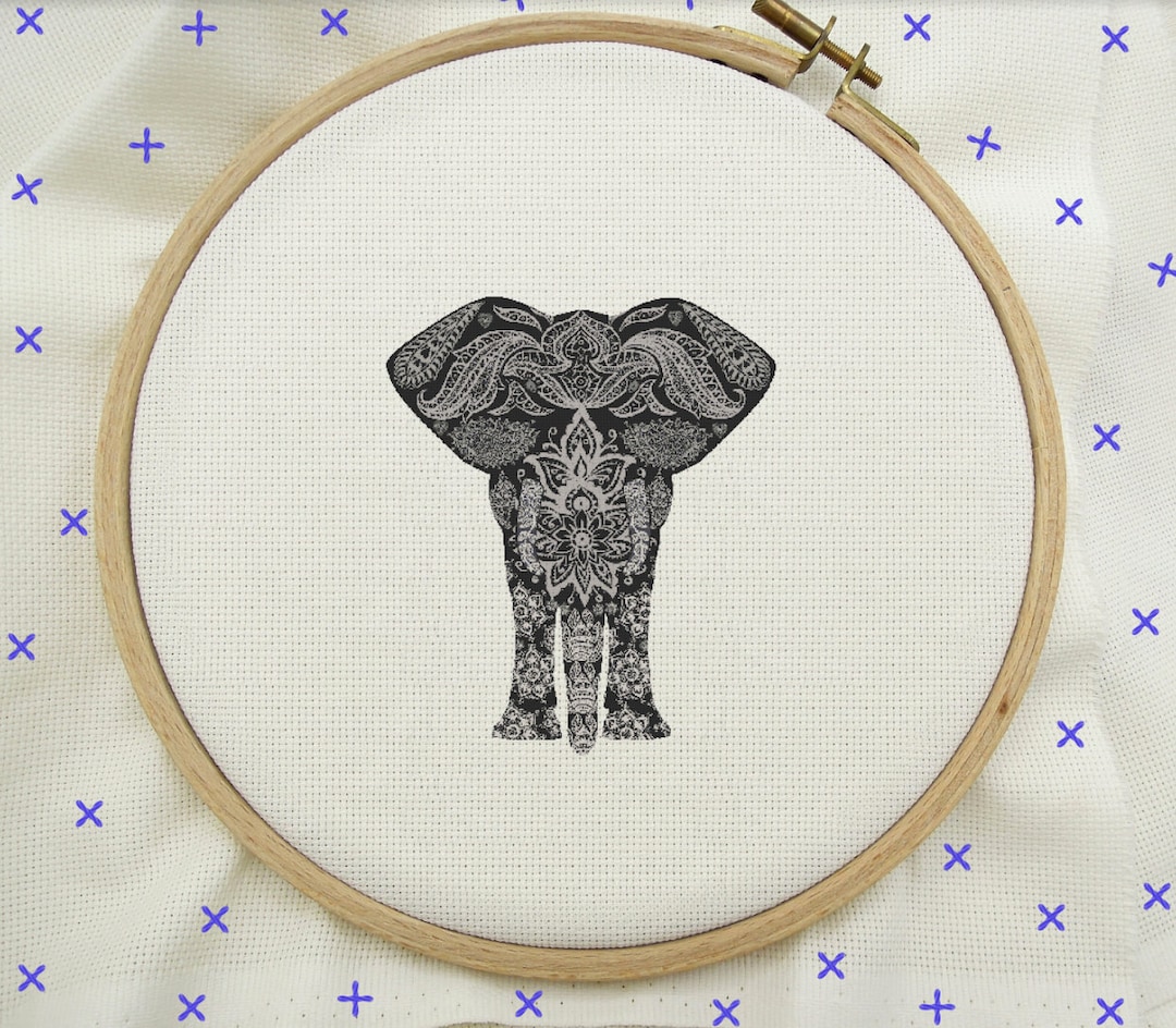 Elephant Cross Stitch, Elephant Stitch, Modern Cross Stitch Pattern ...