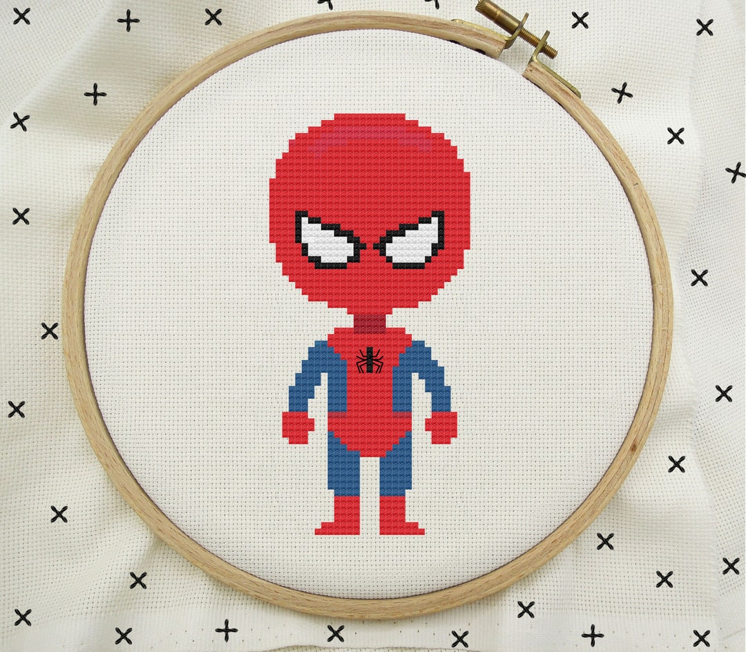 Spiderman Cross Stitch, Spiderman Stitch, Superhero Cross Stitch ...