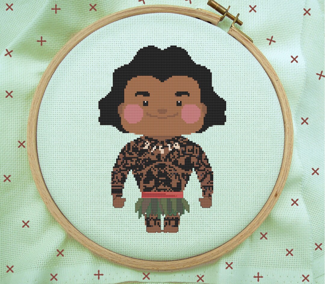 Maui Cross Stitch, Maui Stitch, Moana Cross Stitch, Moana Stitch Modern ...
