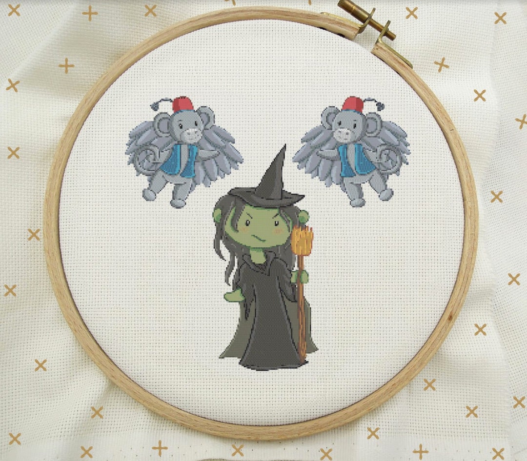 Wicked Witch Cross Stitch, Wicked Witch Stitch, Wizard of Oz Cross ...