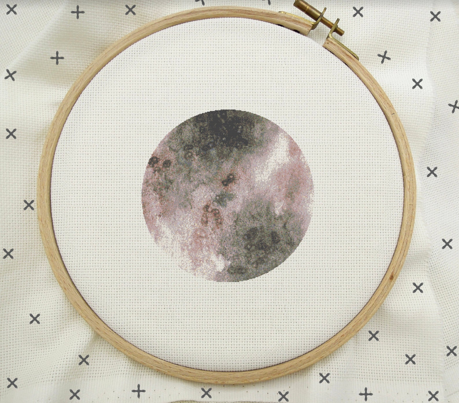 Moon Cross Stitch, Moon Stitch, Night Sky Cross Stitch, Modern Cross ...