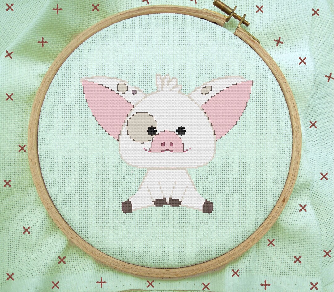 Pua Cross Stitch, Pua Stitch, Moana Stitch, Modern Cross Stitch Pattern ...