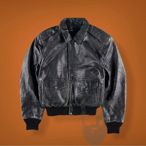 Leather Pilot Jacket - Etsy