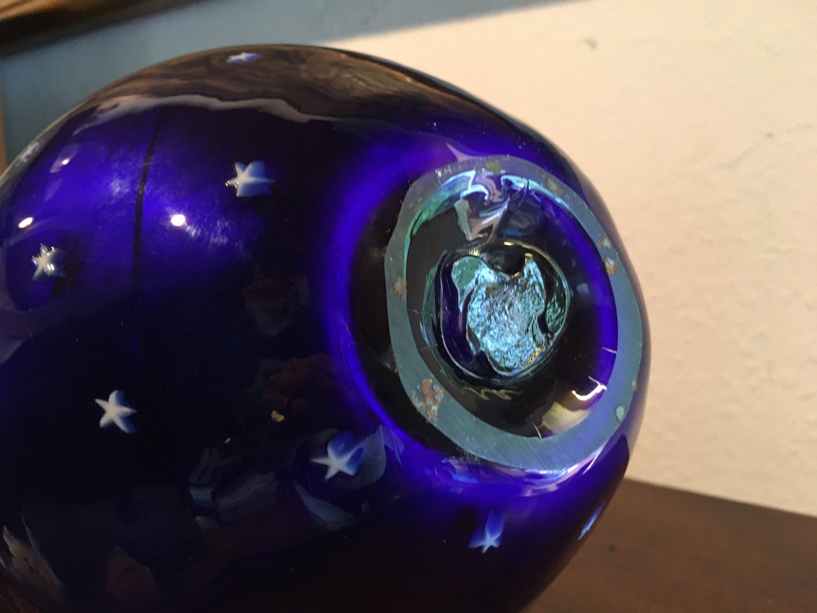 Hand Blown Blue Glass Vase - Etsy