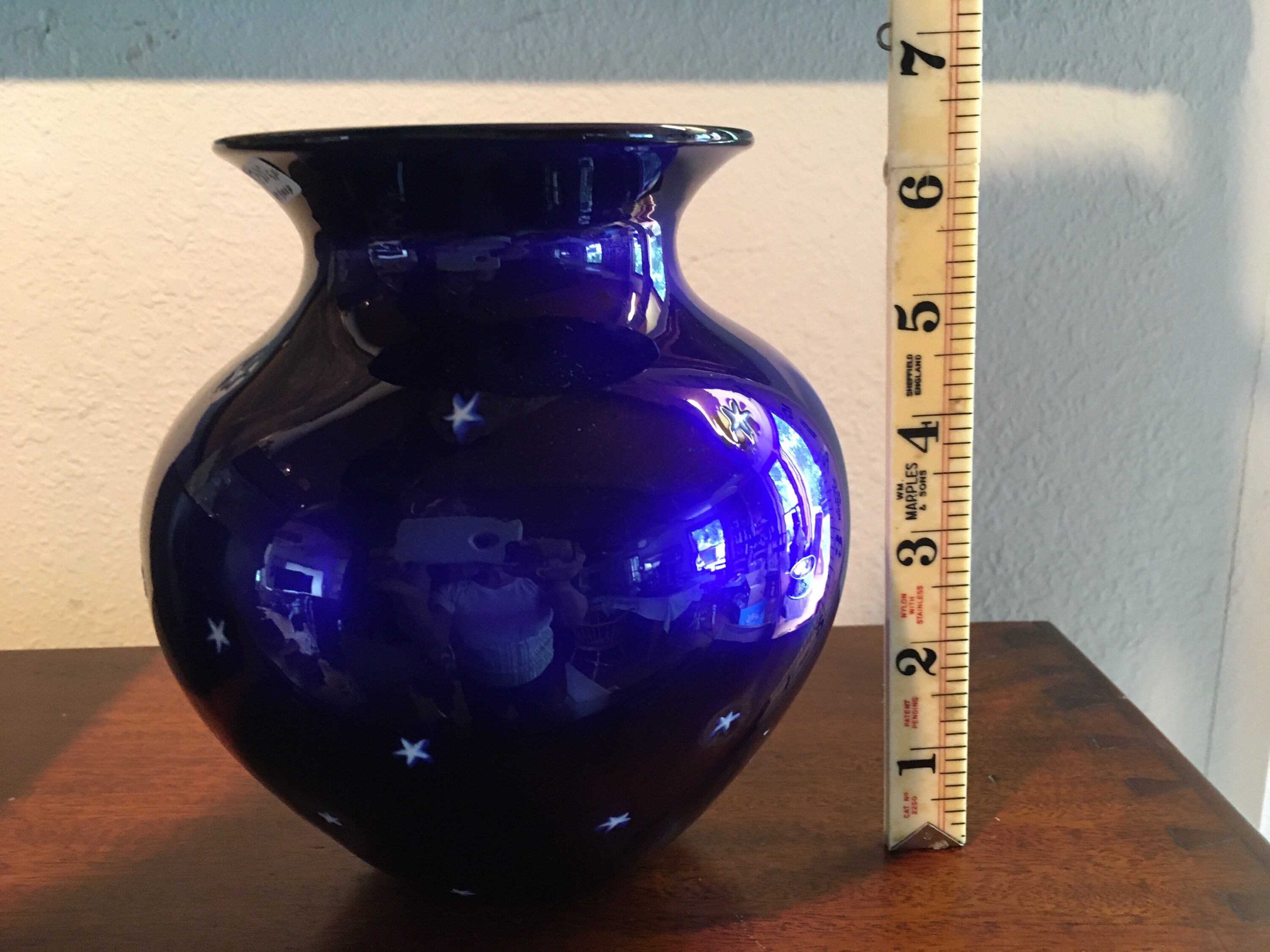 Hand Blown Blue Glass Vase - Etsy