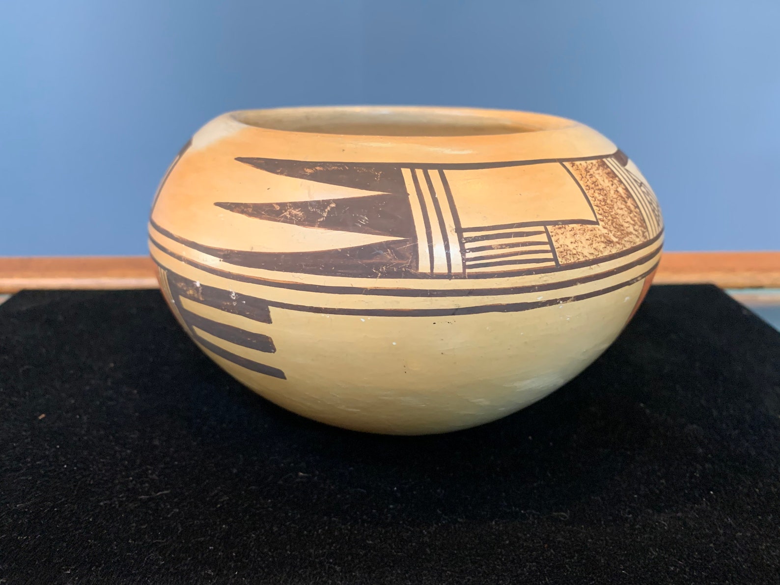 Vintage Native American Polychrome Clay Pot - Etsy