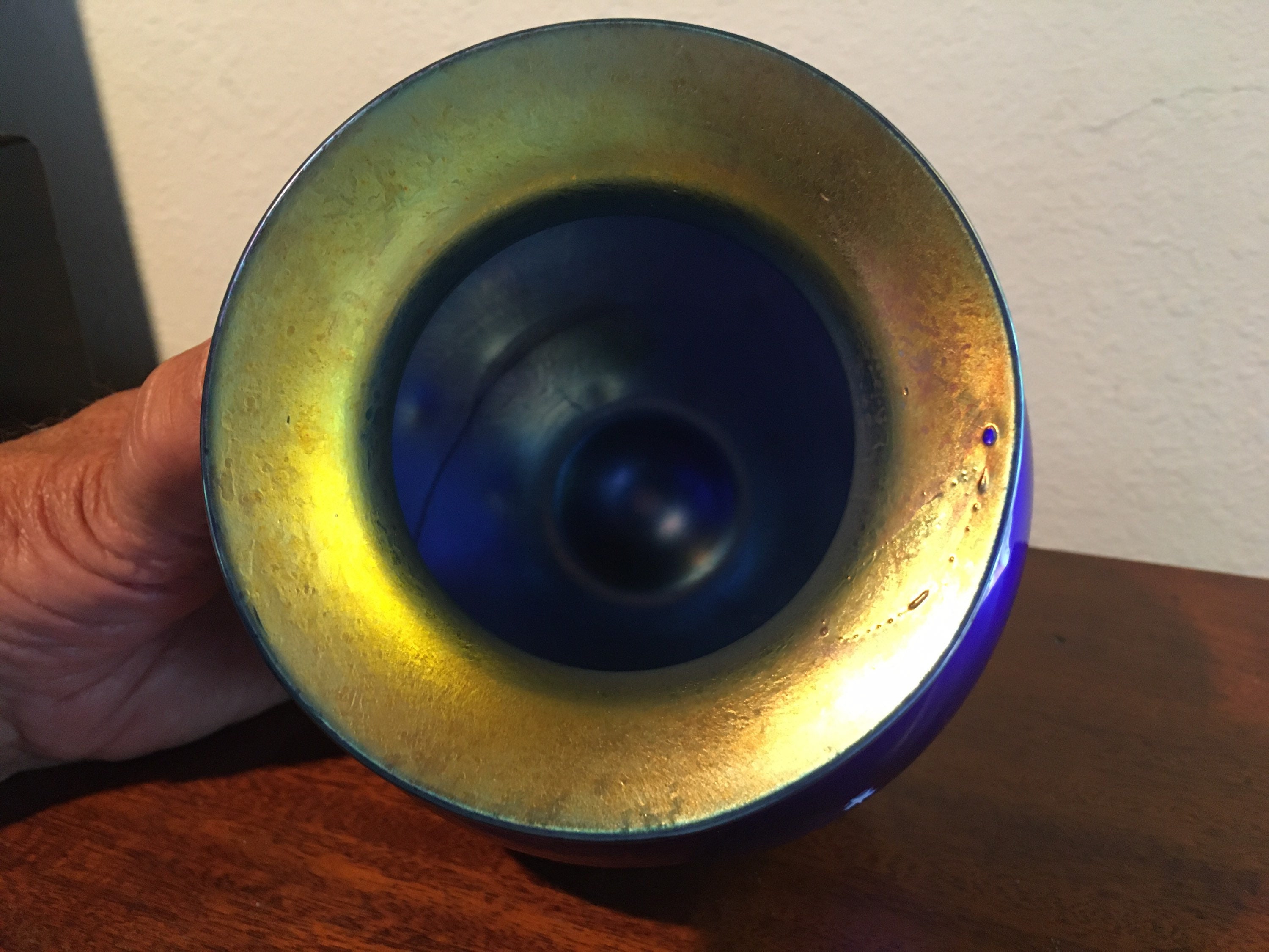 Hand Blown Blue Glass Vase - Etsy