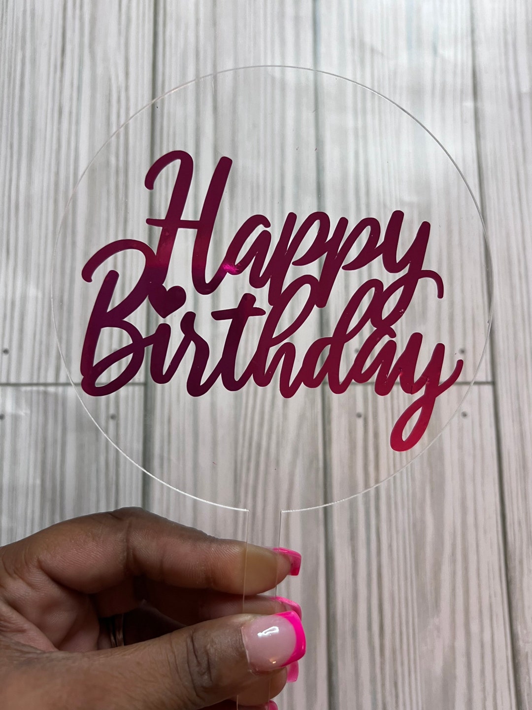 Round Acrylic Cake Topper - Etsy