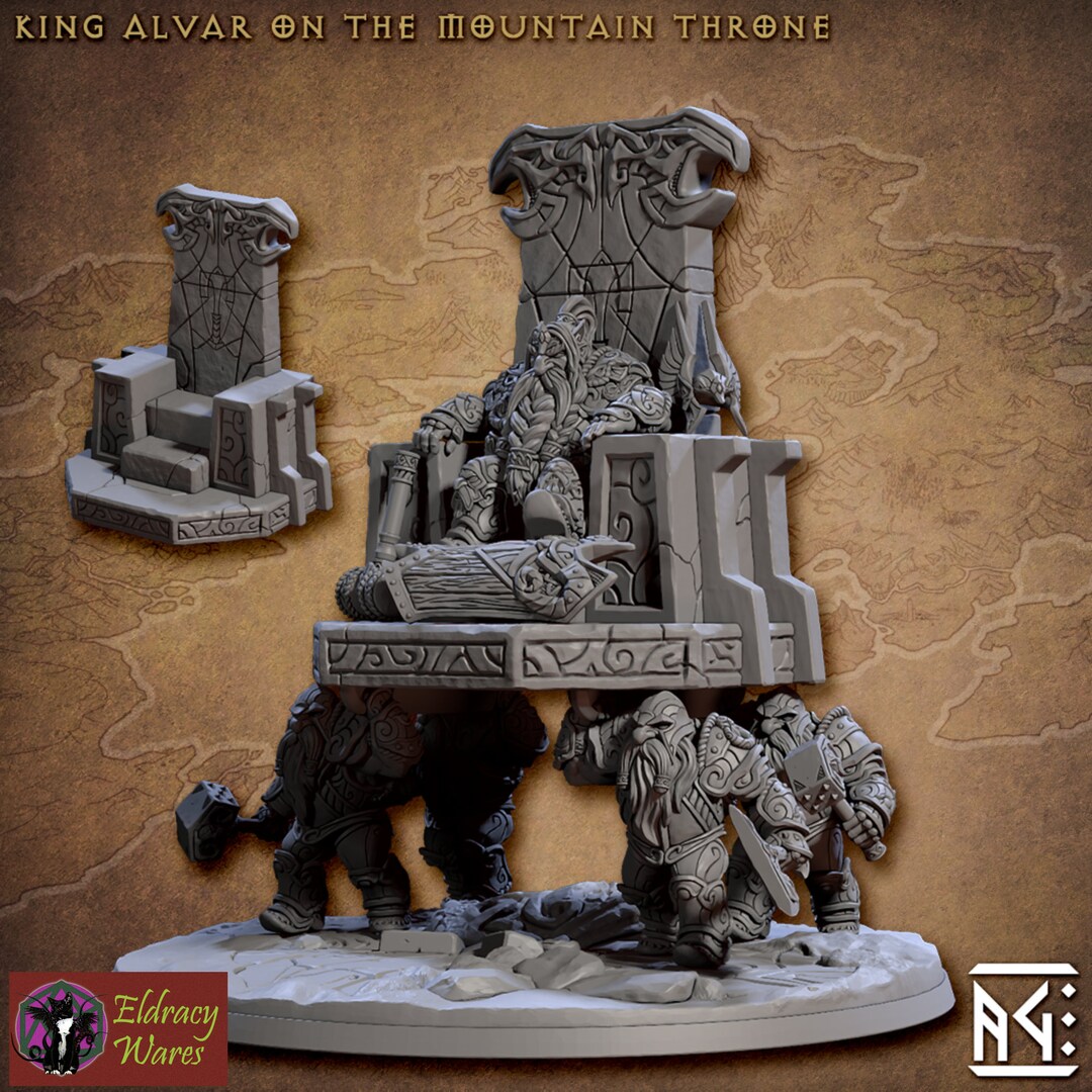 Dwarf Throne Mount Defenders of Lok-badar Artisan Guild 48 - Etsy