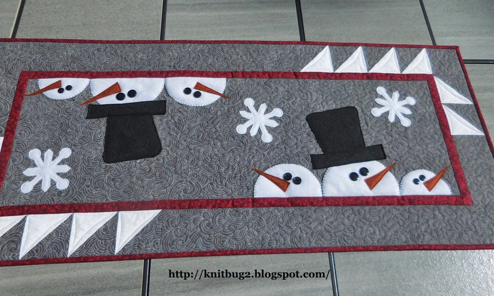 Digital Snowman Table Runner Pattern PDF Snowman Pattern the - Etsy