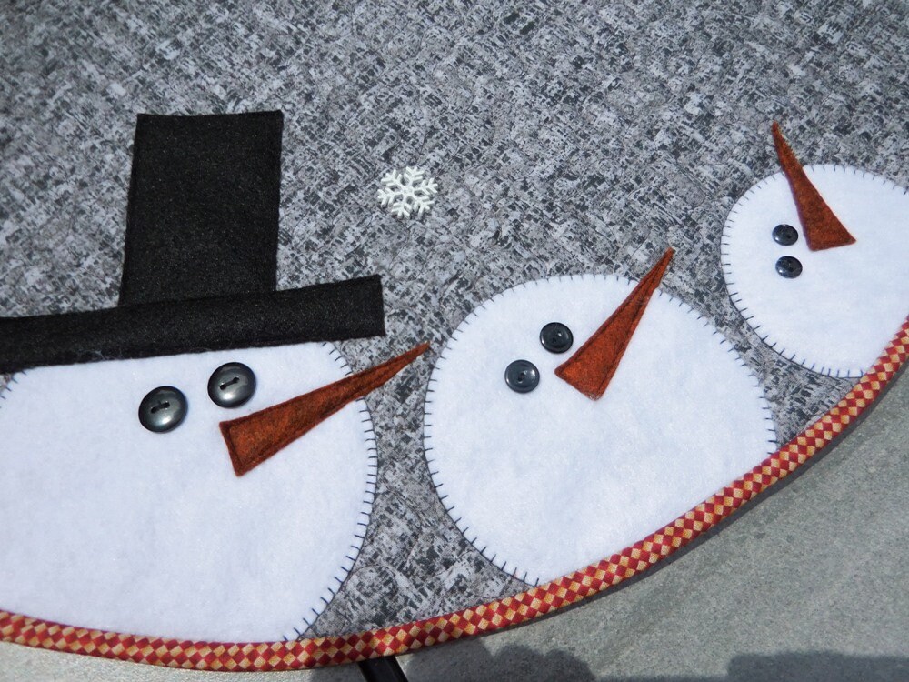 Snowman Table Runner Pattern Digital PDF Around and Around - Etsy