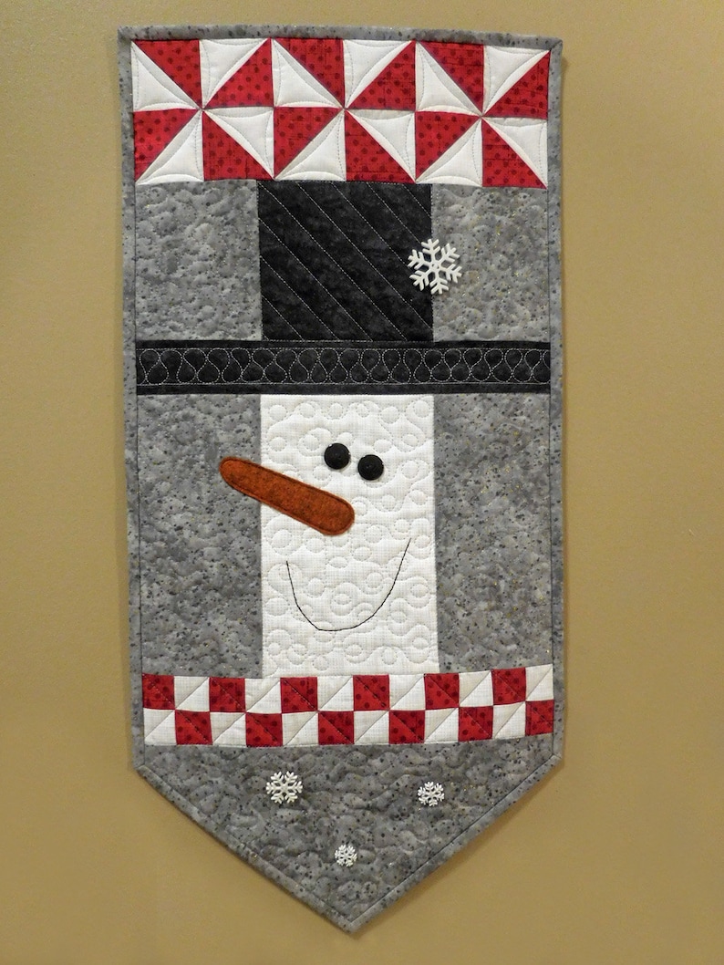 Digital Quilted Snowman Wall Hanging Pattern, PDF Snowman Pattern ...