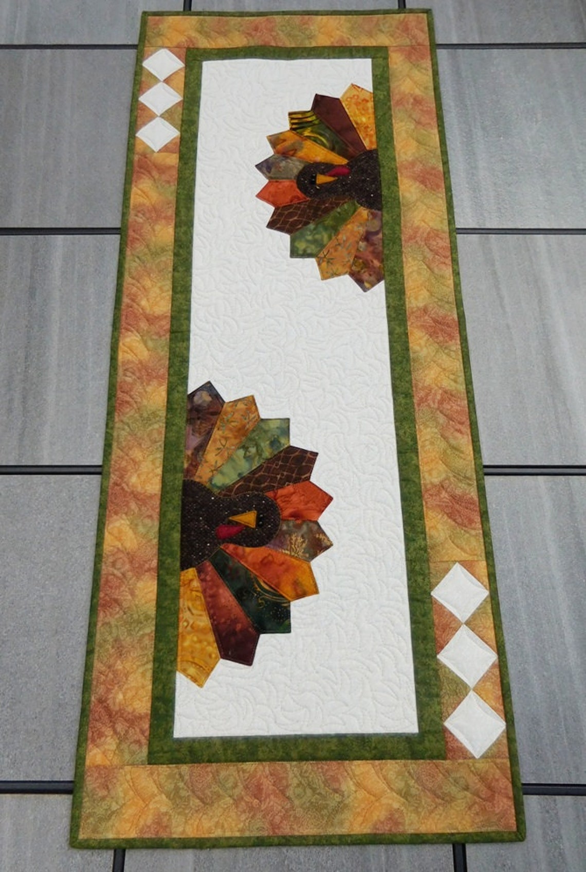 Digital PDF Turkey Table Runner Thanksgiving Fall - Etsy