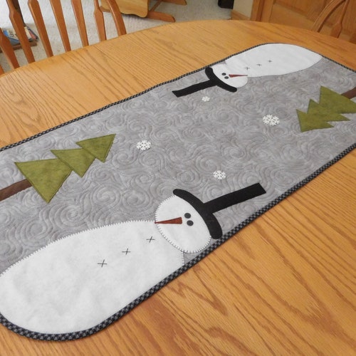 Digital Snowman Table Runner Pattern PDF Snowman Pattern the - Etsy