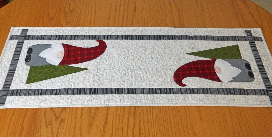 Digital Gnome Table Runner Pattern PDF Winter Christmas | Etsy