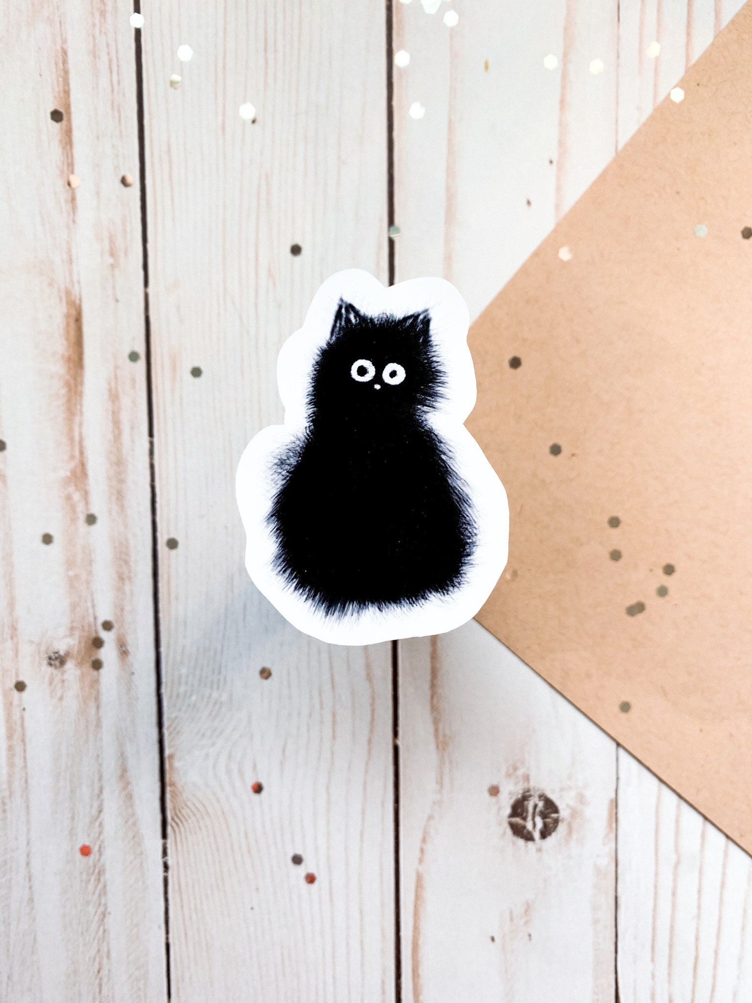 Black Cat Vinyl Sticker for Laptop and Water Bottles Black - Etsy