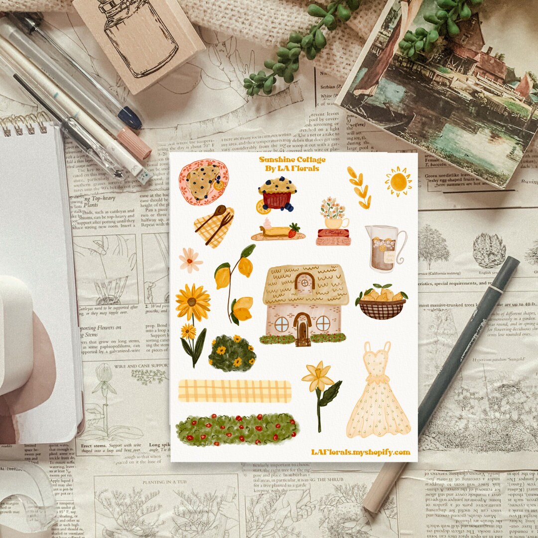 Sticker Sheet Sunshine Cottage Sticker Sheet for Journals and Planners ...
