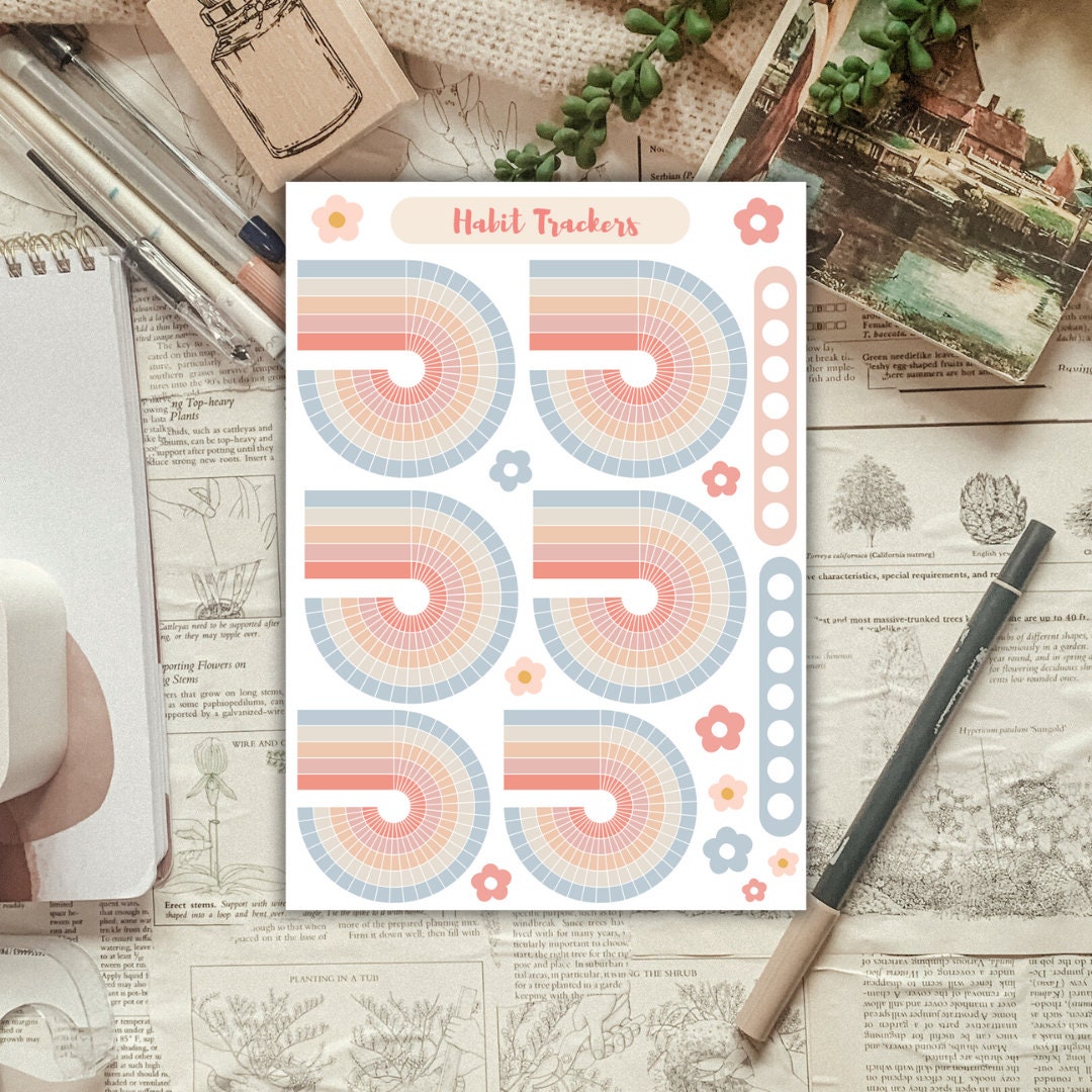 Habit Tracker Sticker Sheet for Journals and Planners Deco Sticker ...