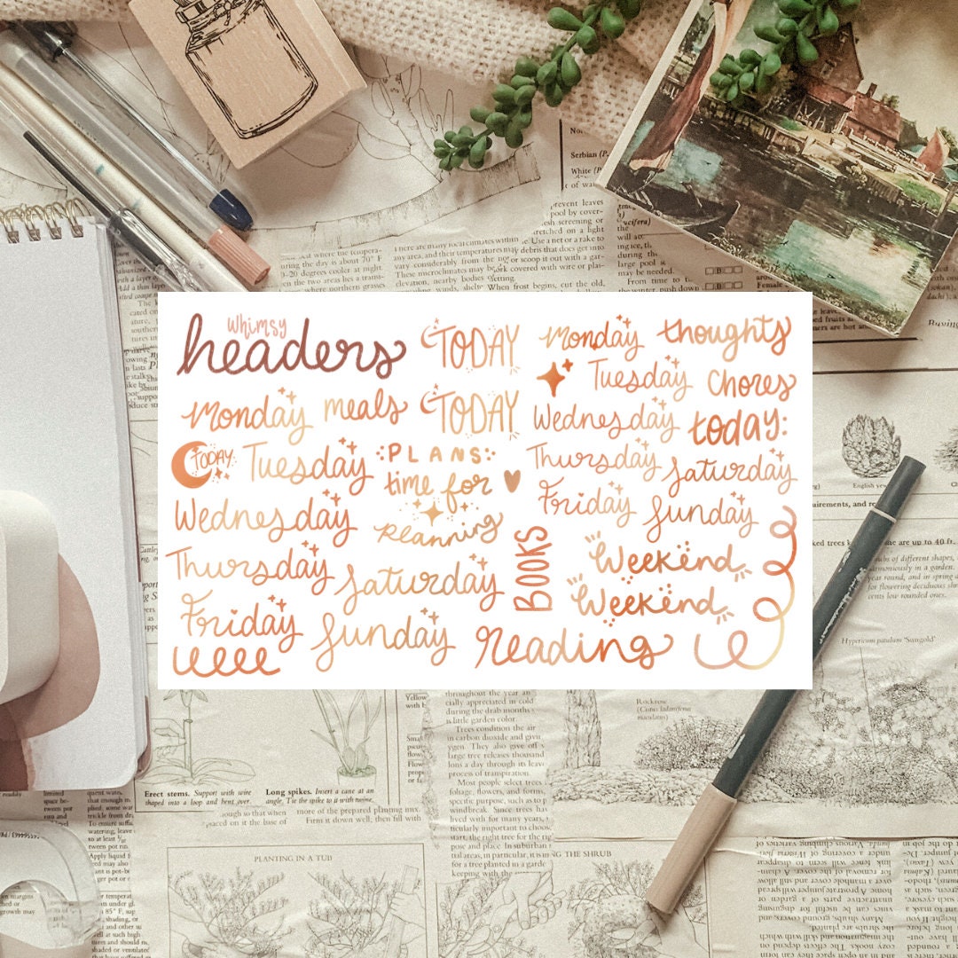 Ombre Headers Sticker Sheet for Journals and Planners Deco Sticker ...