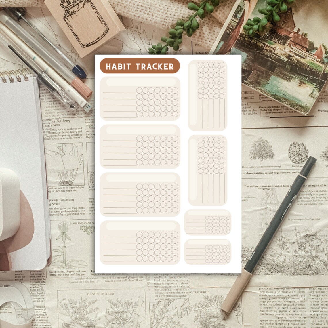 Habit Tracker Sticker Sheet for Journals and Planners Deco Sticker ...