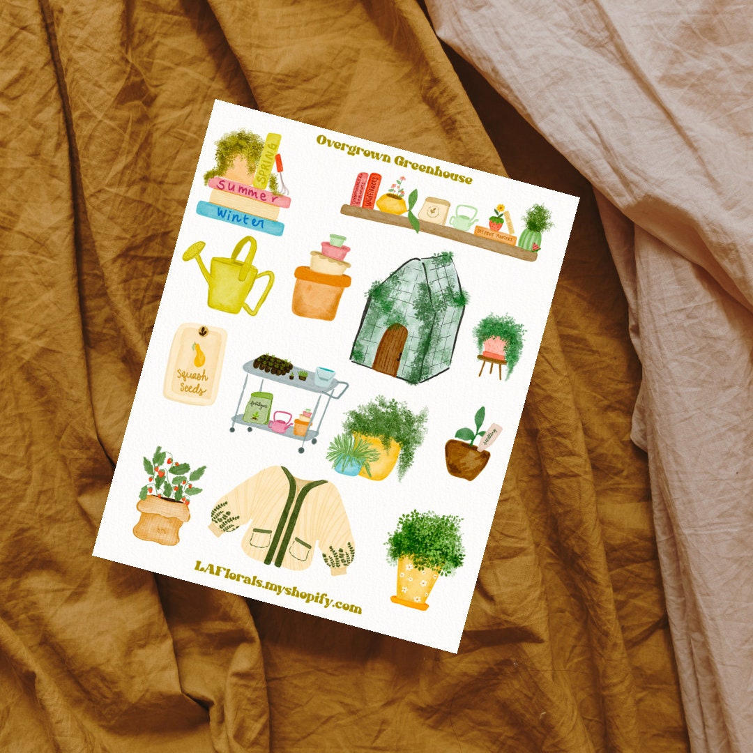 13 Pcs Bright Greenhouse Sticker Sheet for Planners and Journaling ...