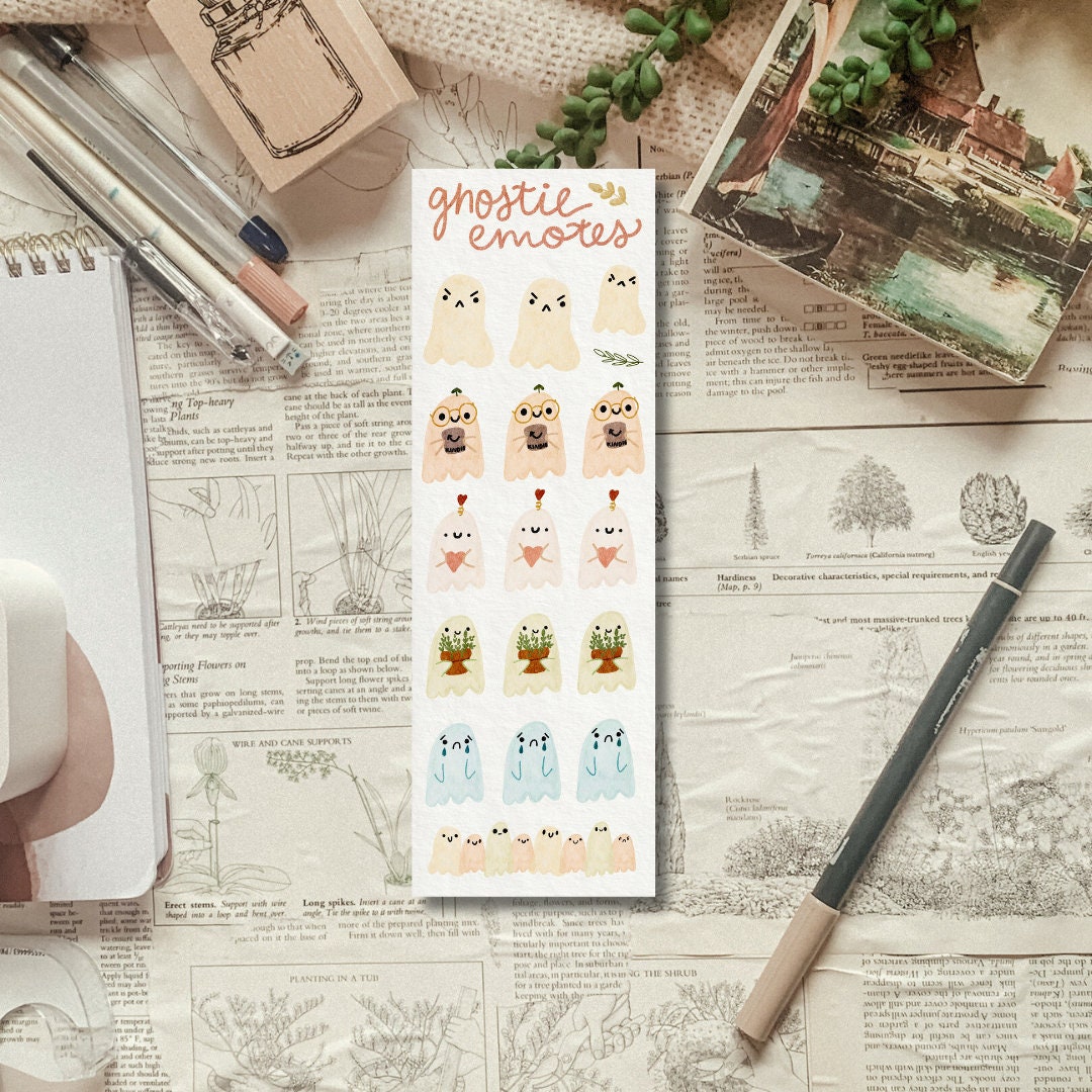 Sampler Ghostie Emote Sticker Sheet for Journals and Planners Deco ...