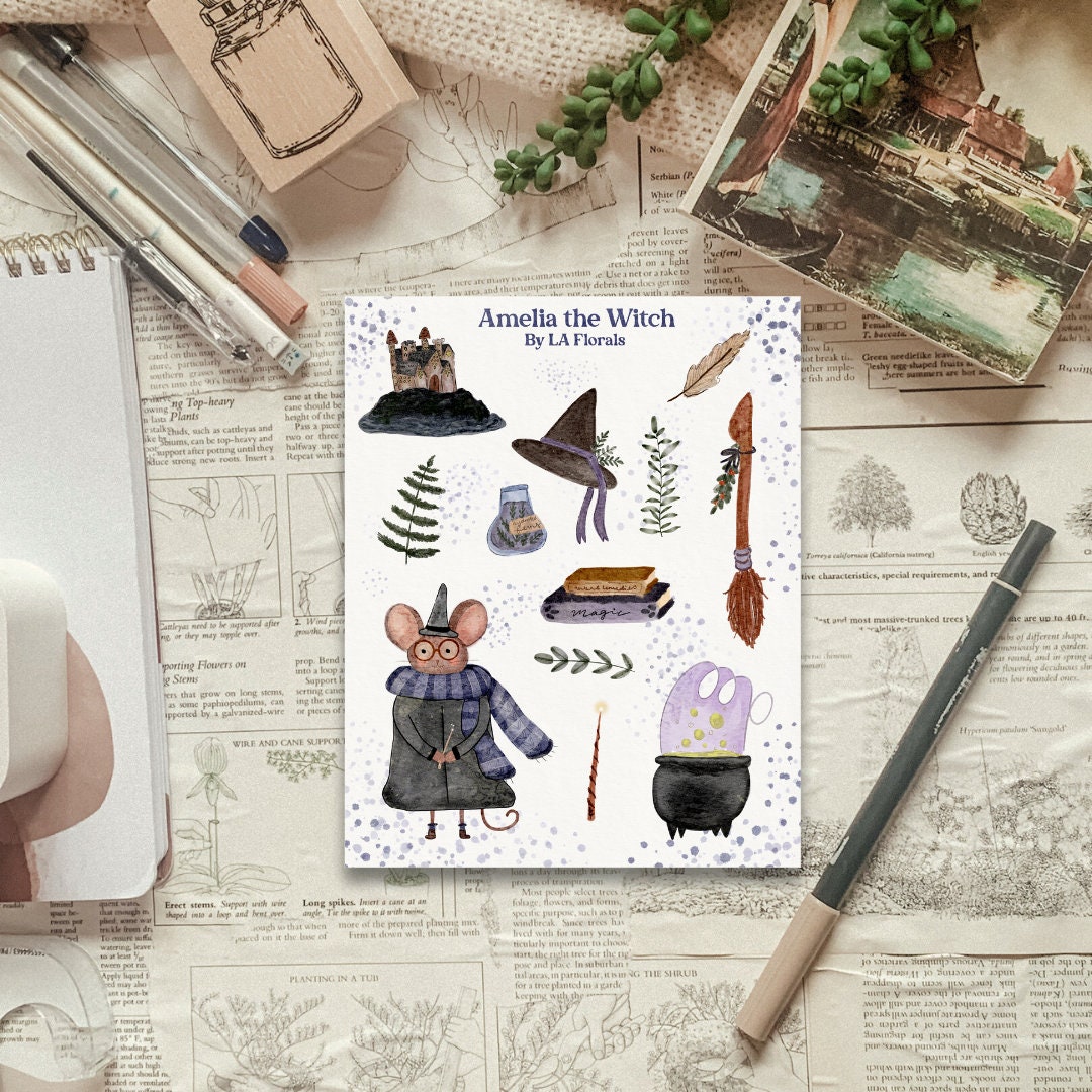 Sticker Sheet Amelia the Witch Sticker Sheet for Journals and Planners ...