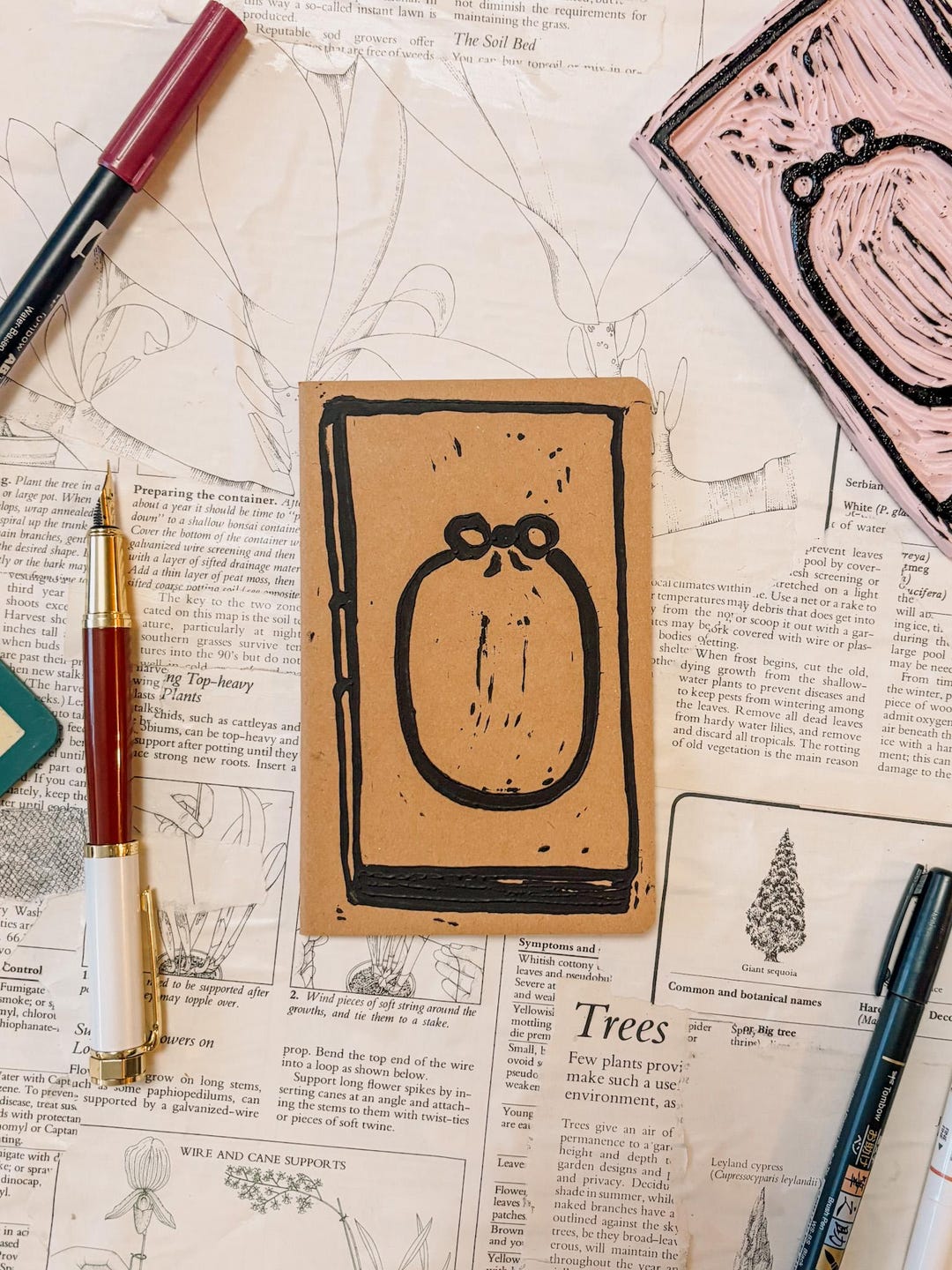 Hand-stamped Notebook Small - Lined Notebook for Journaling - Etsy