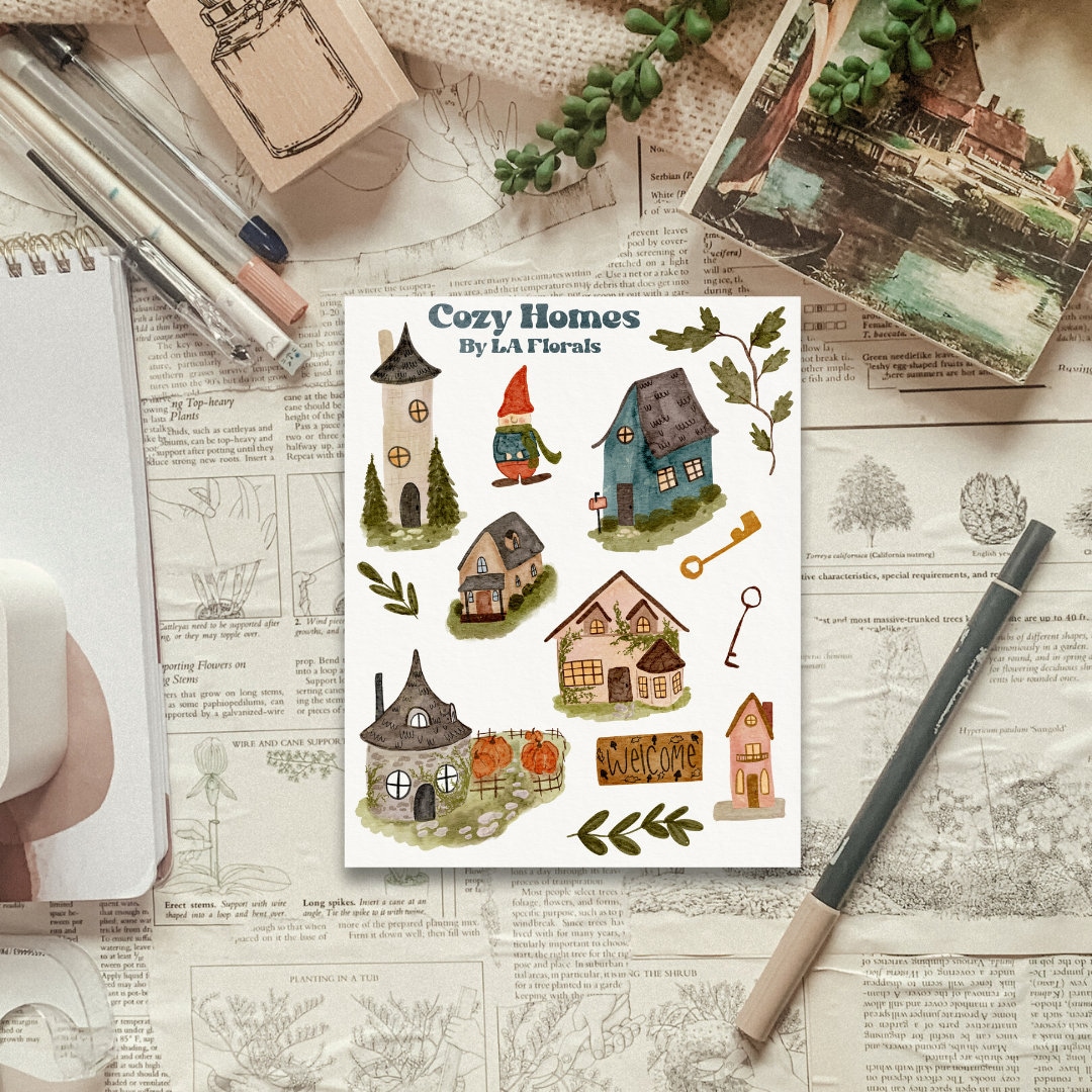Sticker Sheet - Cozy Homes Sticker Sheet for Journals and Planners ...