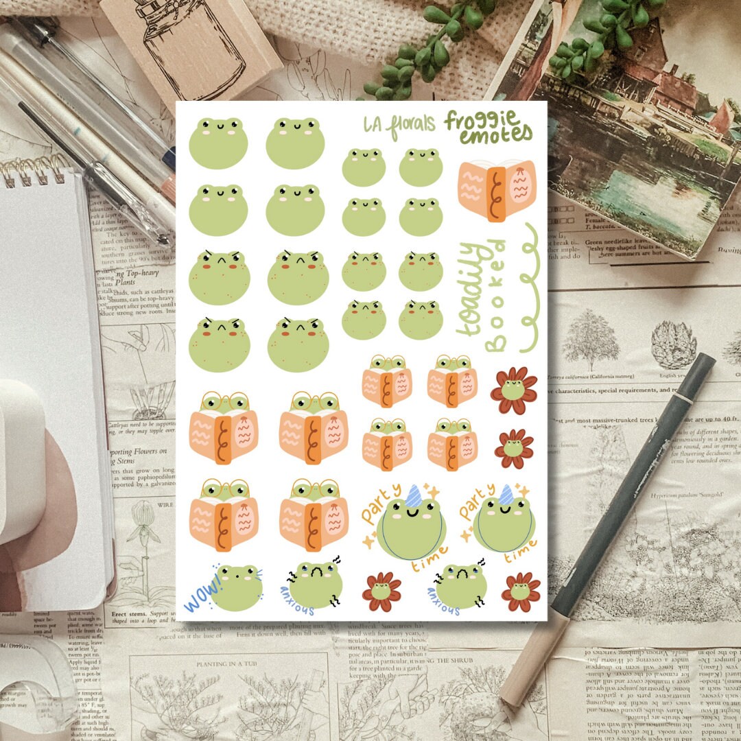 Froggie Emotes Sticker Sheet for Journals and Planners Deco Sticker ...