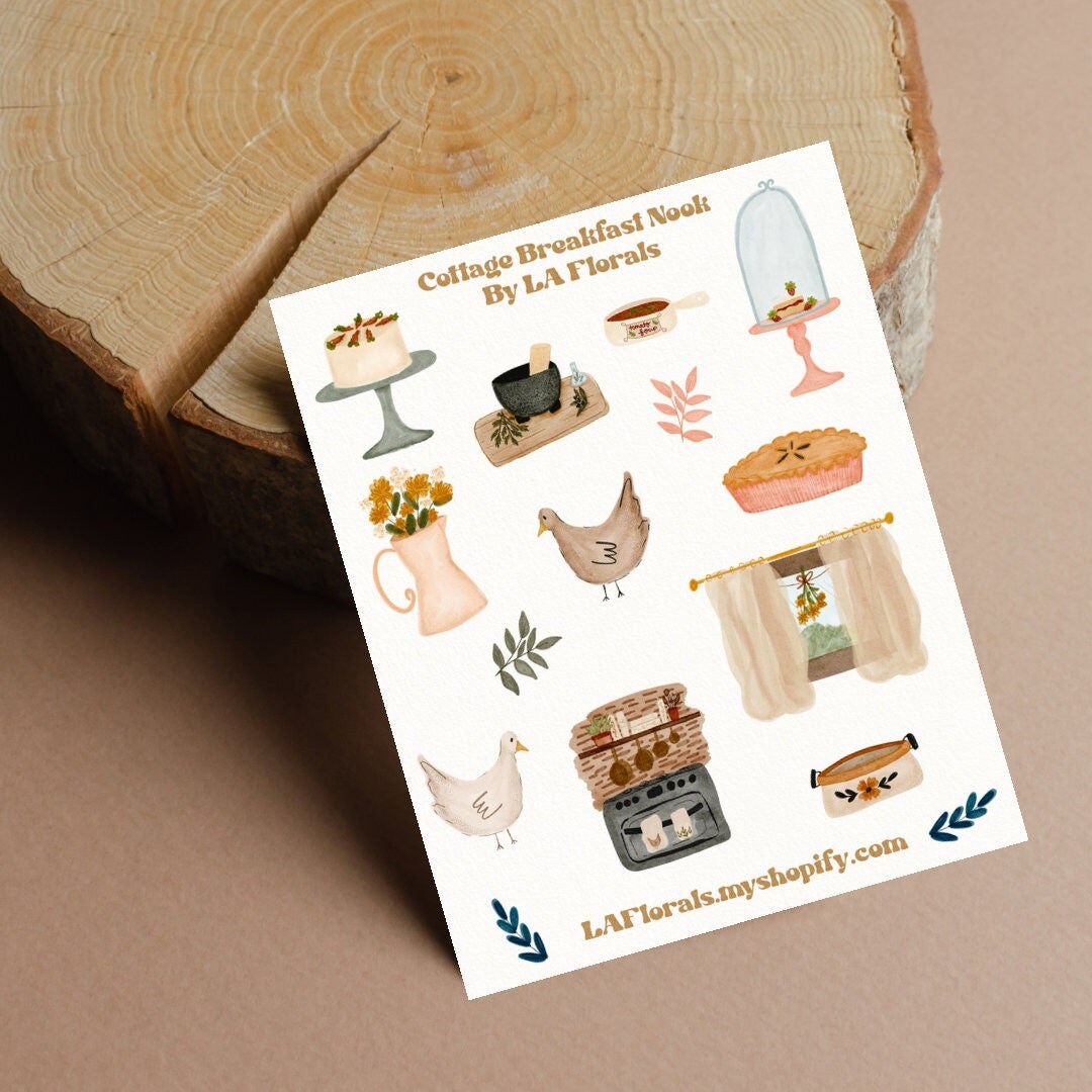 Cottagecore Kitchen Sticker Sheet for Bullet Journals and Planners ...