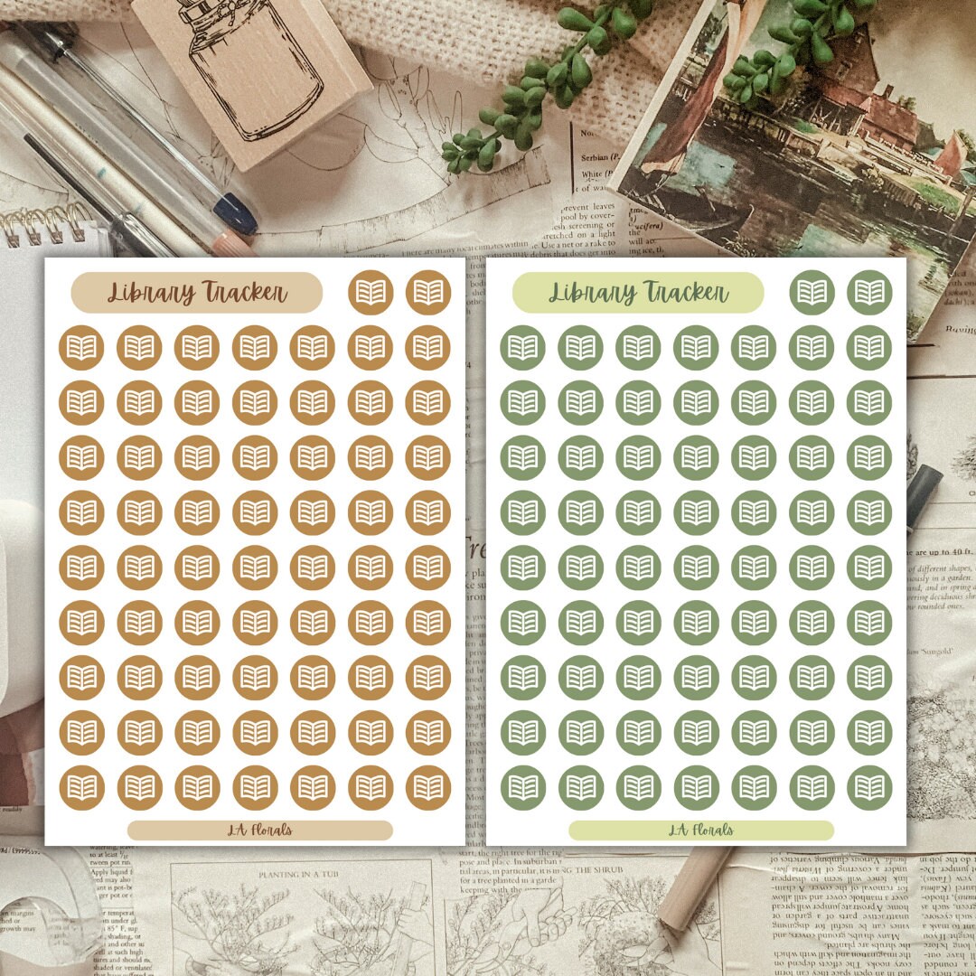Library Reading Tracker Sticker Sheet for Journals & Planner Deco ...