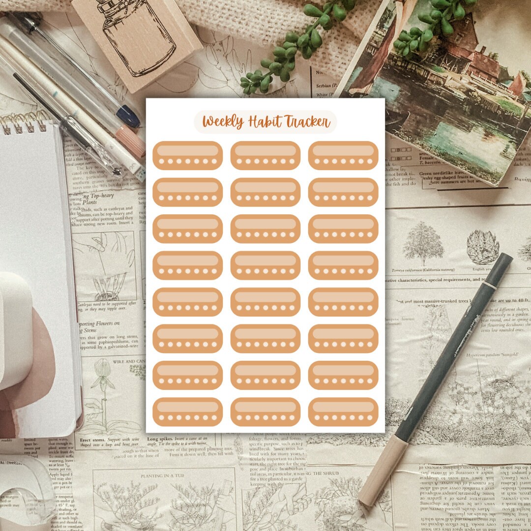 Weekly Habit Tracker Sticker Sheet for Journals and Planners Deco ...