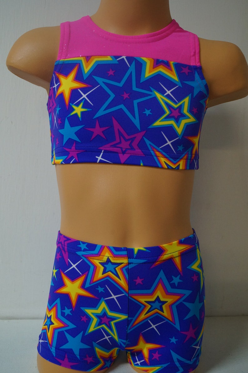 Girls Gymnastics Dance Shorts and Top Made in USA | Etsy