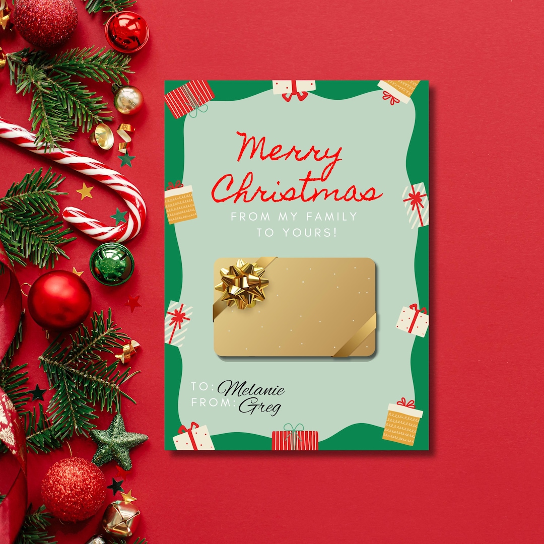 Printable Christmas Gift Card Holder, Cute Gift Card, Holiday Gift Card ...