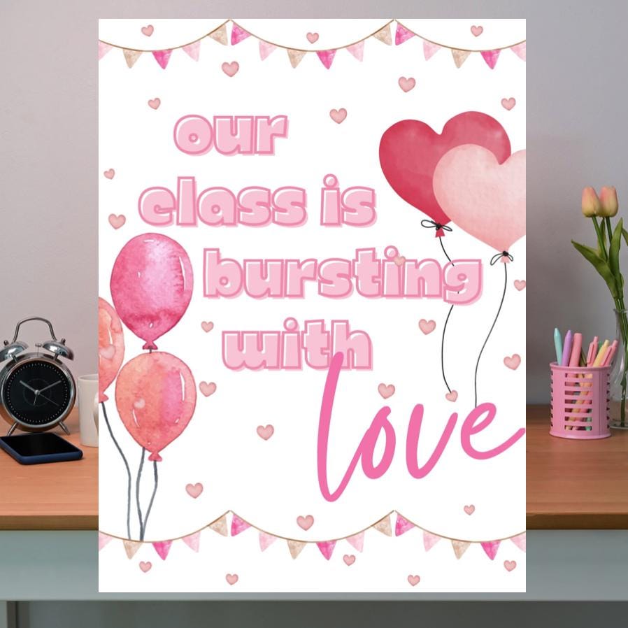 Valentine's Classroom Poster, Kindness (landscape and Portrait Formats ...