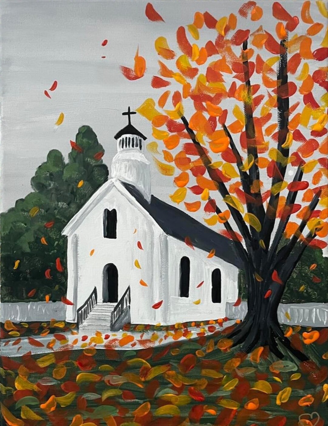 Autumn Church Paint Kit, Fall Art Project, Seasonal Home Decor, DIY ...