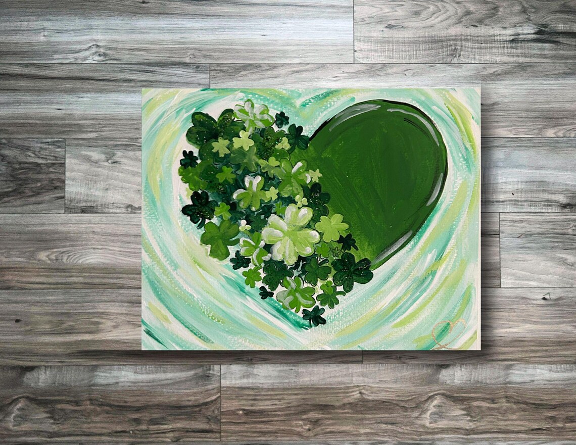 St. Patricks Day Painting, St.patty Love Art, Shamrock Spring Tutorial ...