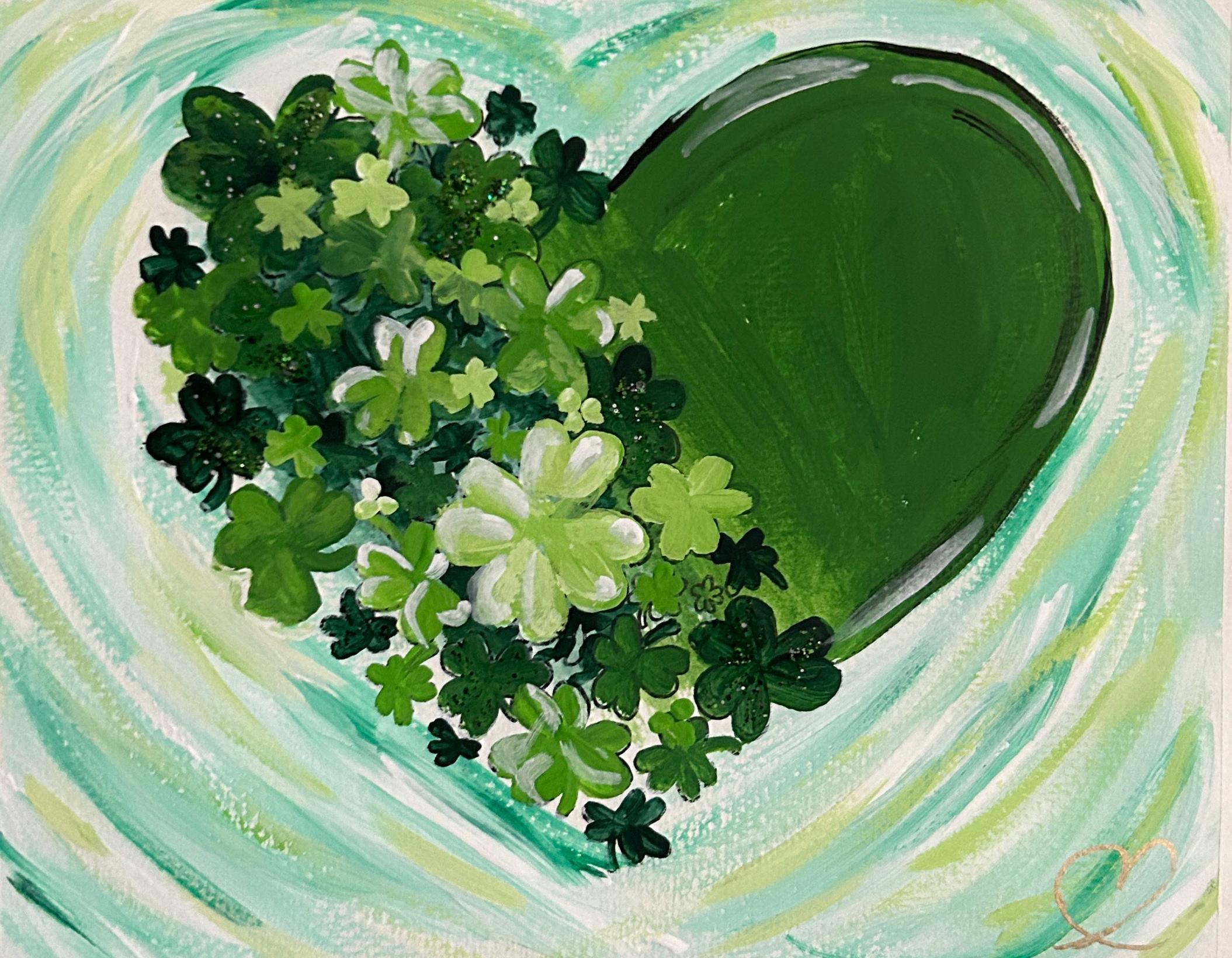 St. Patricks Day Painting, St.patty Love Art, Shamrock Spring Tutorial ...
