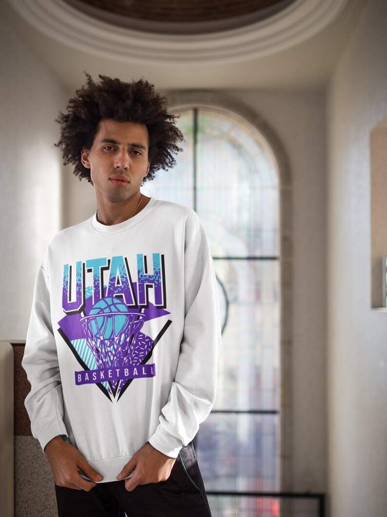 Utah Basketball 90s Throwback Crewneck Unisex Sweatshirt - Etsy
