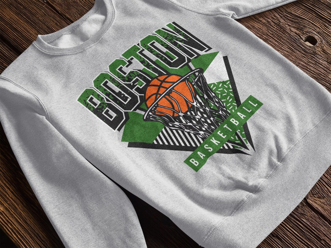 Boston Basketball 90s Throwback Crewneck Unisex Sweatshirt - Etsy