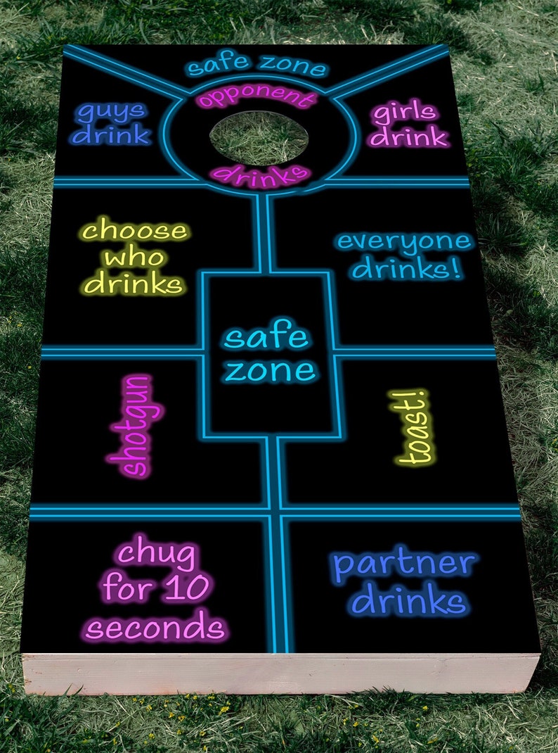 Drinking Game Cornhole Board Wrap - Etsy