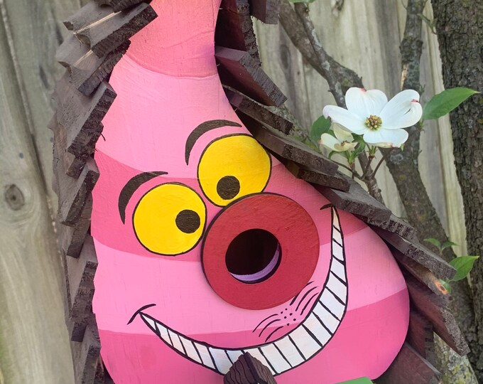 Whimsical Cat Birdhouse / Cheshire / Whimsical Birdhouse / Curvy ...
