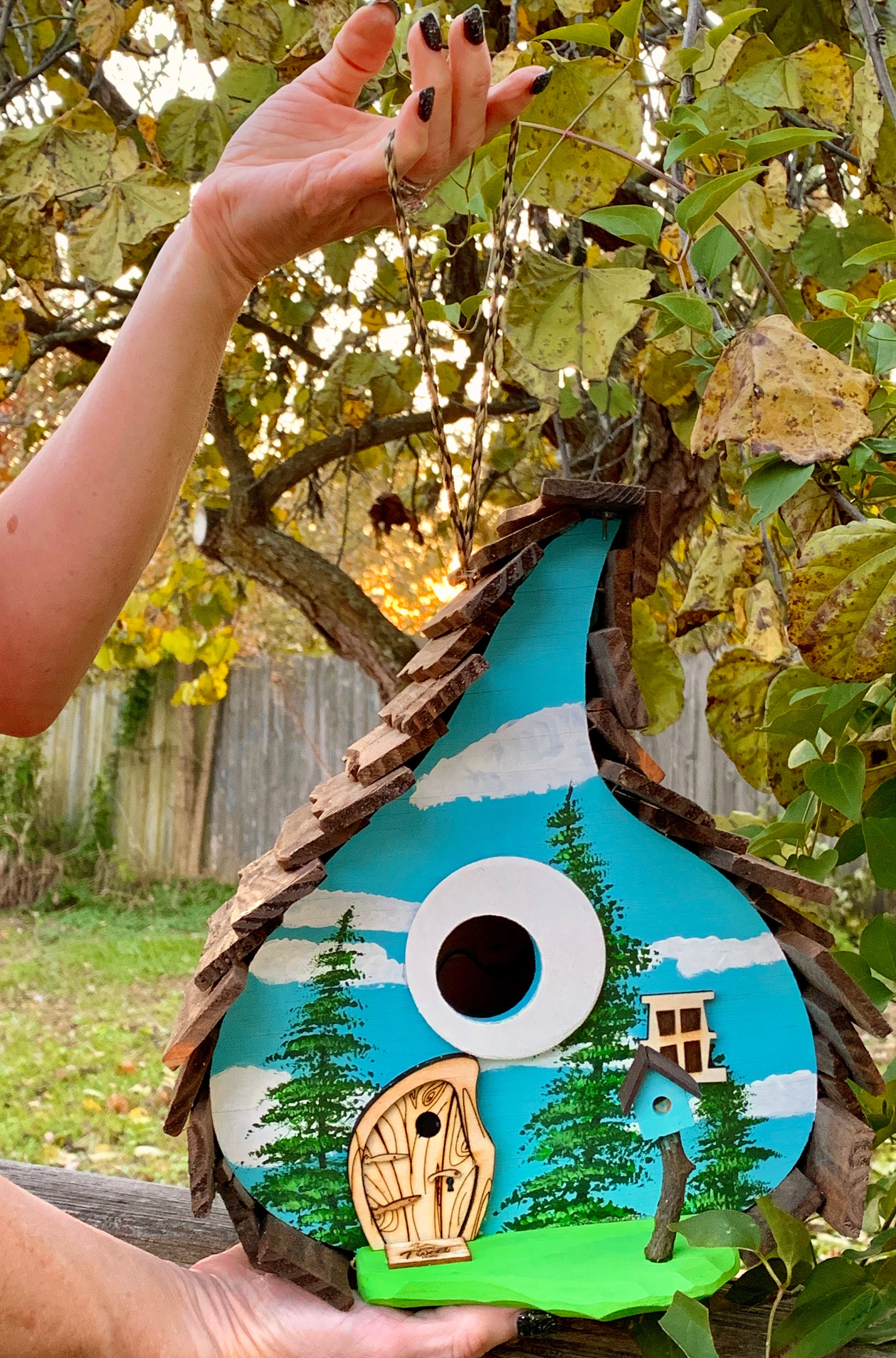 Sky Happy Trees Birdhouse /bird House /handmade /garden Art | Etsy