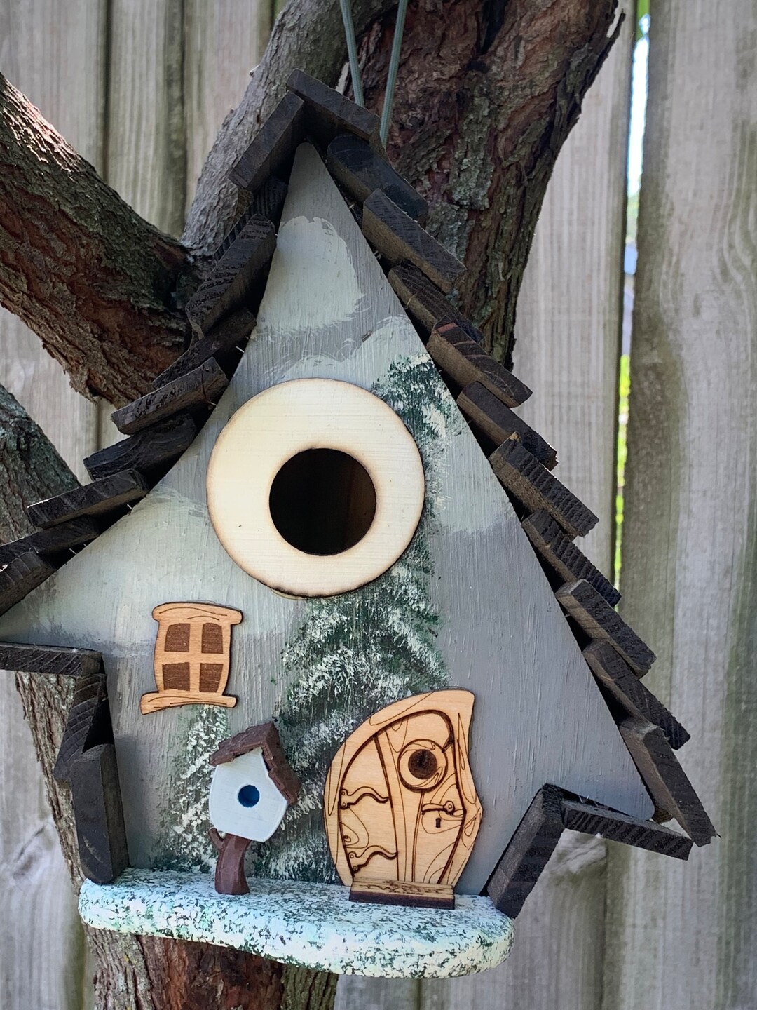 Winter Happy Trees Birdhouse / Original Creator / Garden Art / Home ...