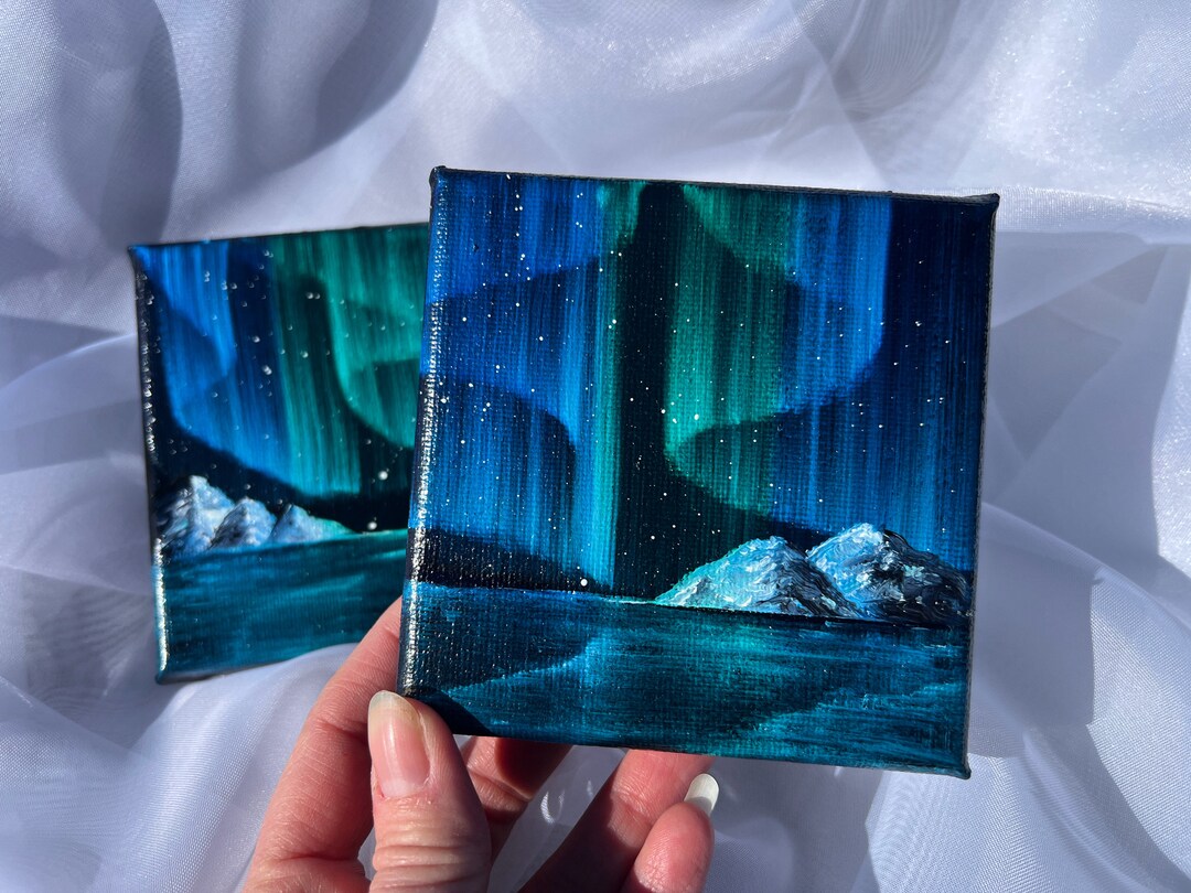 Aurora Borealis Magnets/mini Paintings - Etsy