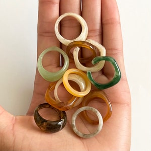 Acrylic Rings-minimalist-earth Tones-resin Rings - Etsy