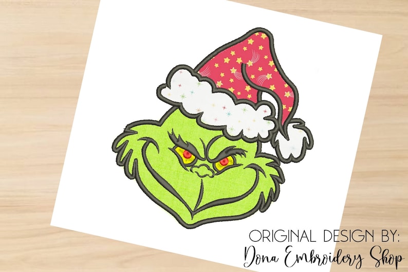 The Grinch Applique Machine Embroidery Design Embroidery | Etsy