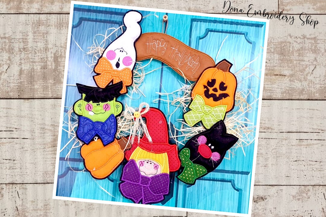 Happy Halloween Wreath ITH Machine Embroidery Design -machine ...